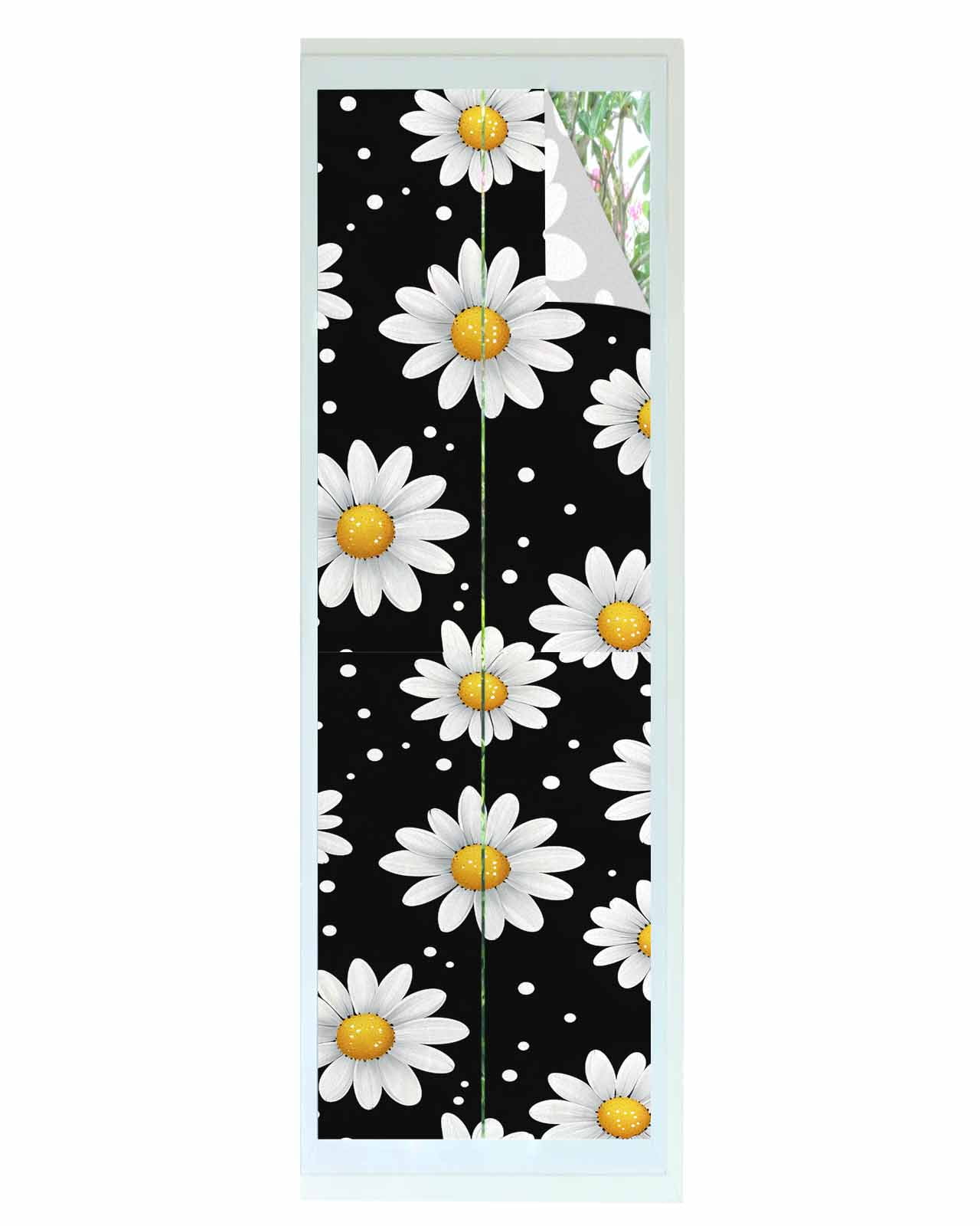 Window Privacy Film Botanical Daisy Stained Glass Window Film ...