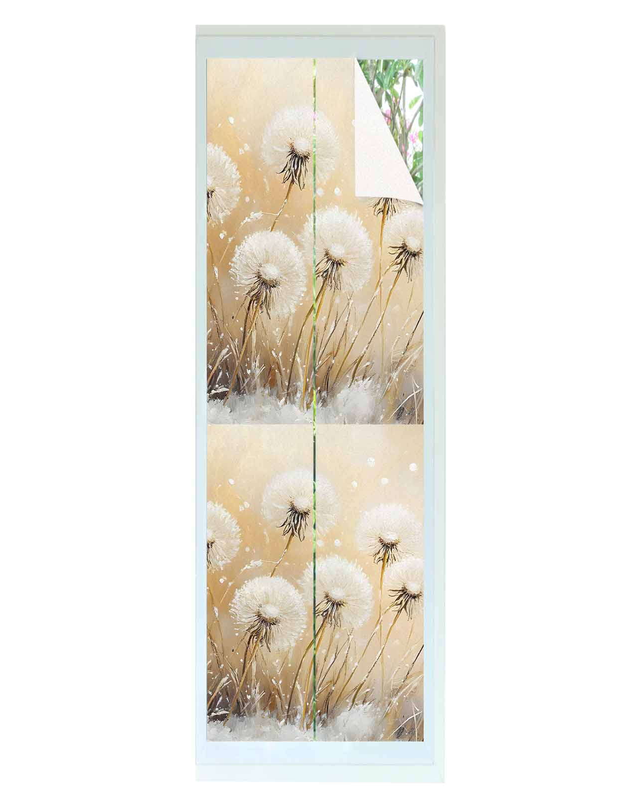Window Privacy Film Botanical Dandelion Stained Glass Window Film ...