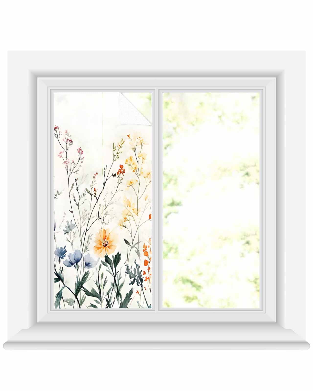 Window Privacy Film Botanical Floral Stained Glass Window Film ...