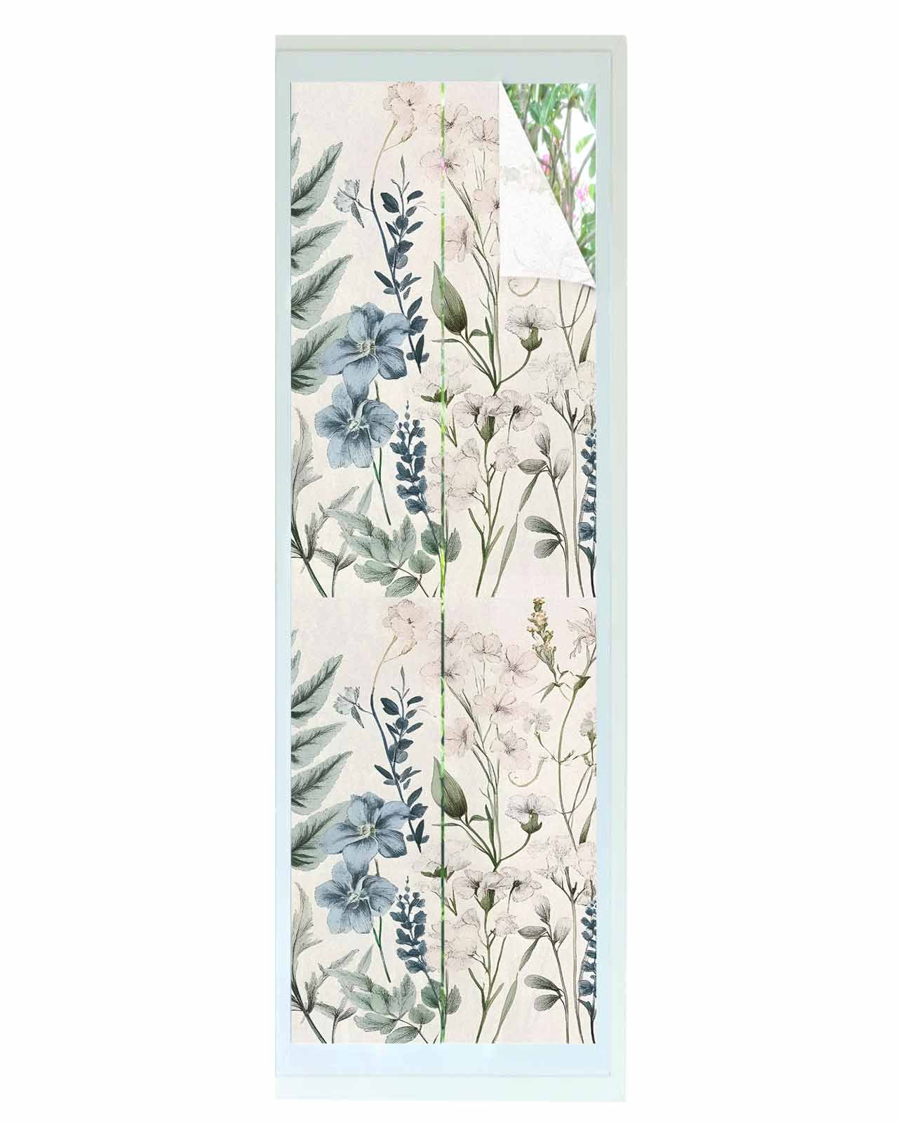 Window Privacy Film Botanical Floral Stained Glass Window Film ...