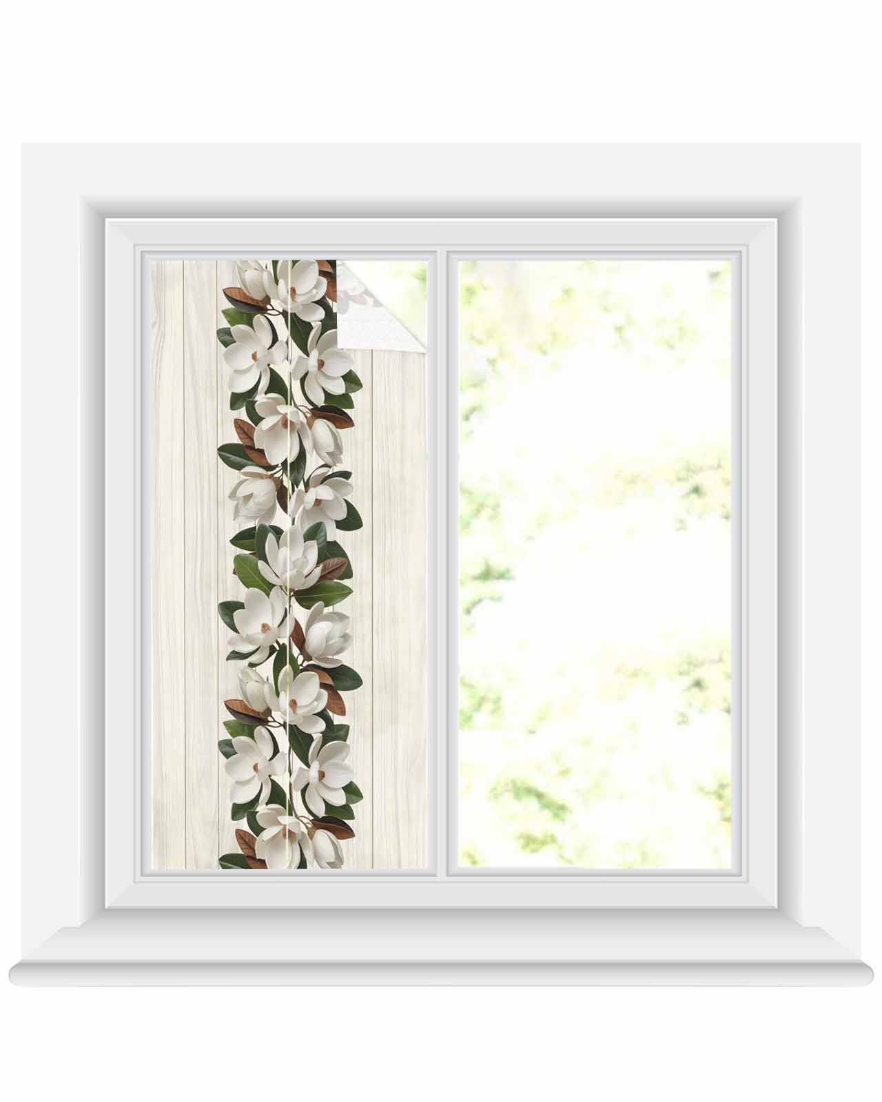 Window Privacy Film Botanical Flowers Stained Glass Window Film ...