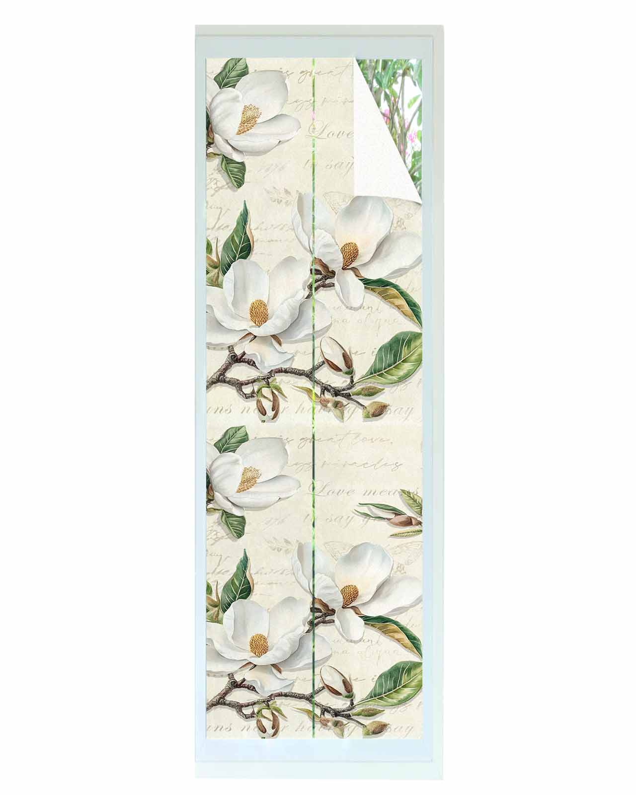 Window Privacy Film Botanical Flowers Stained Glass Window Film ...