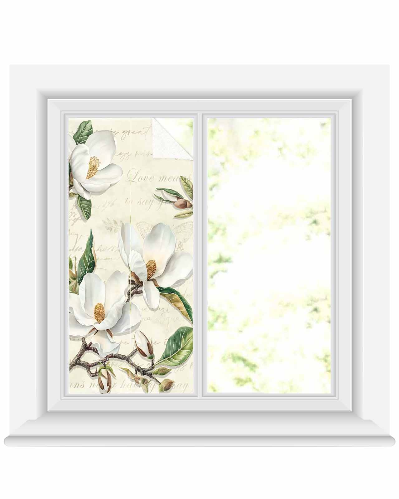 Window Privacy Film Botanical Flowers Stained Glass Window Film ...