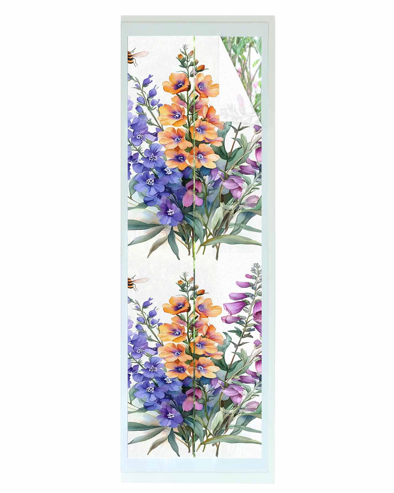 Window Privacy Film Botanical Garden Florals Stained Glass Window Film ...