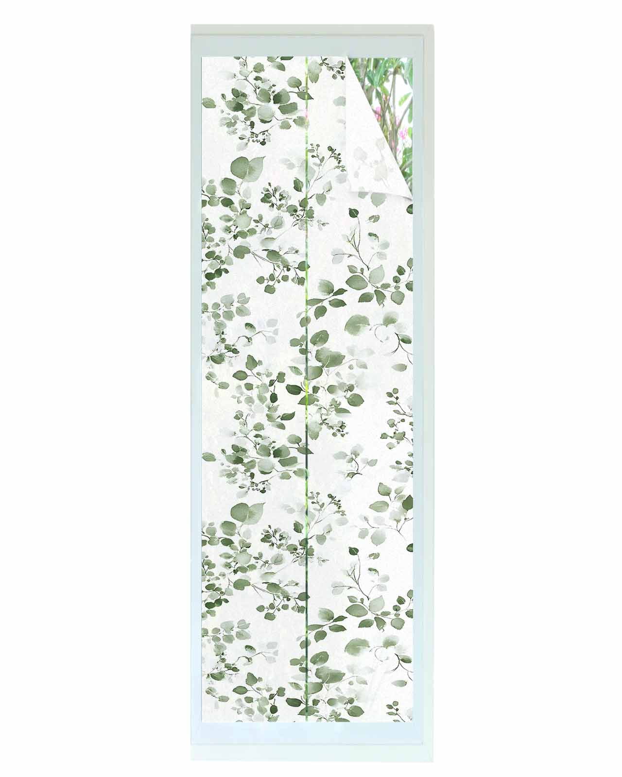 Window Privacy Film Botanical Leaf Print Stained Glass Window Film ...