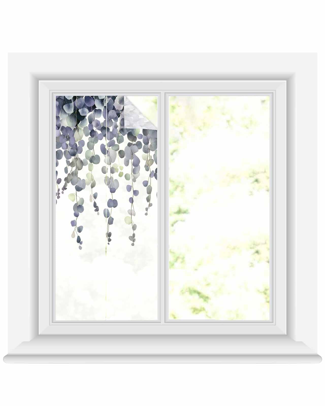 Window Privacy Film Botanical Leaf Stained Glass Window Film Decorative ...