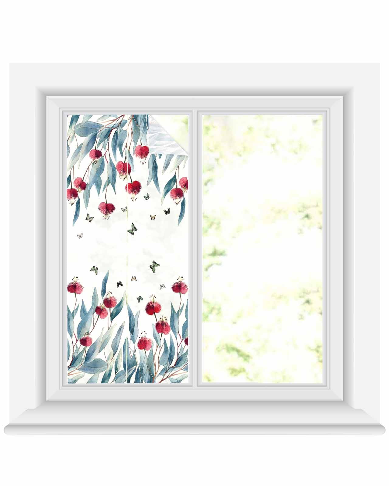 Window Privacy Film Botanical Leaves Stained Glass Window Film ...