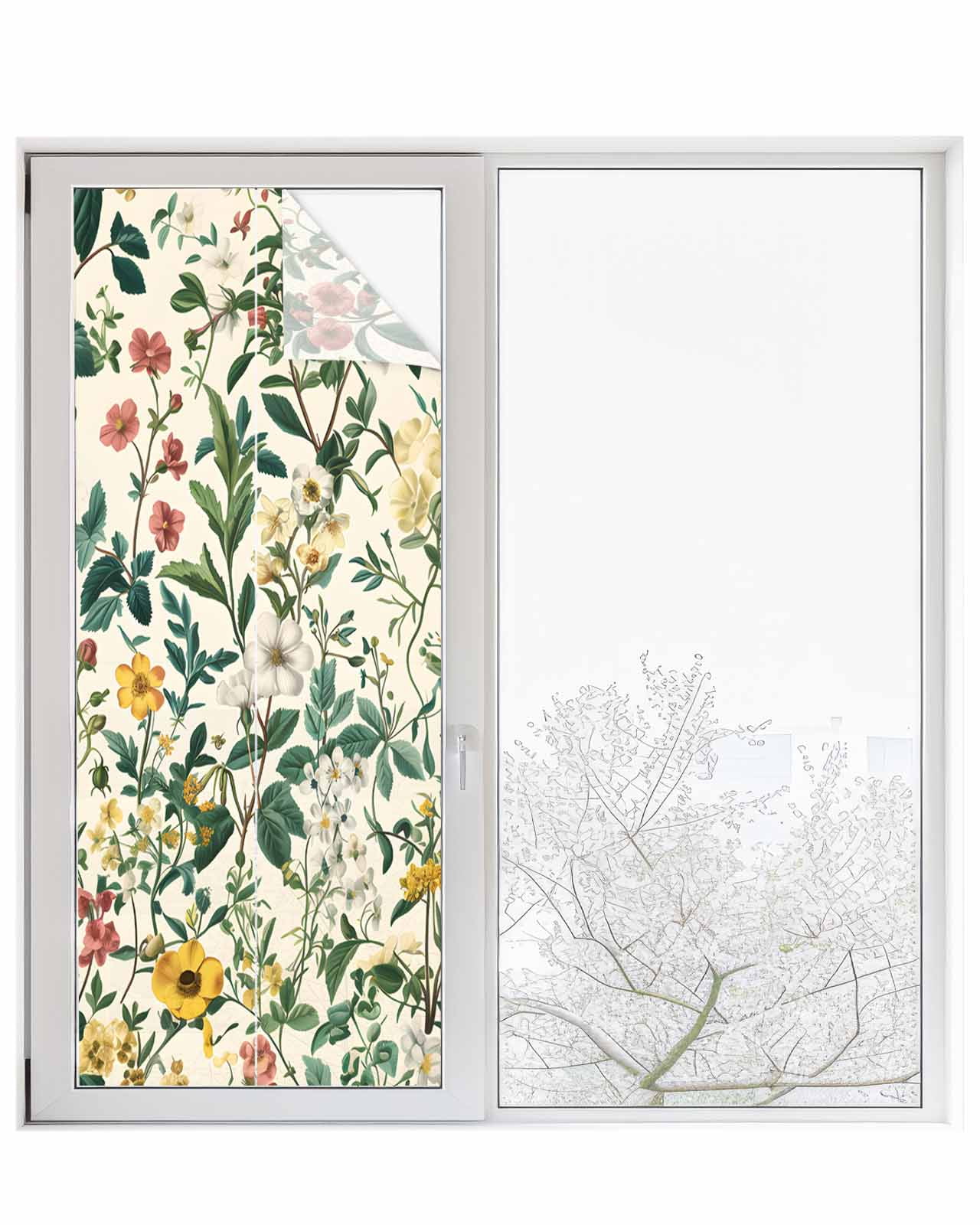 Window Privacy Film Botanical Print Stained Glass Window Film ...