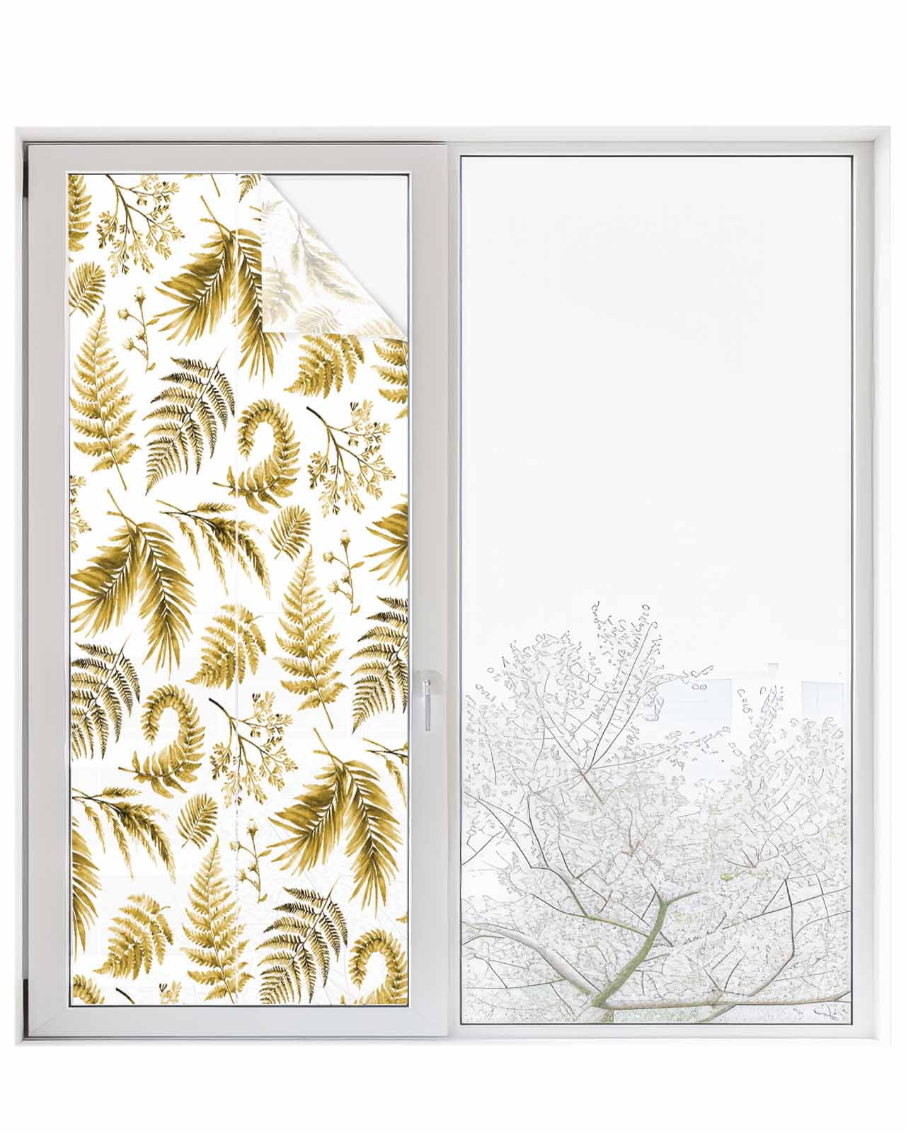 Window Privacy Film Botanical Yellow Stained Glass Window Film ...