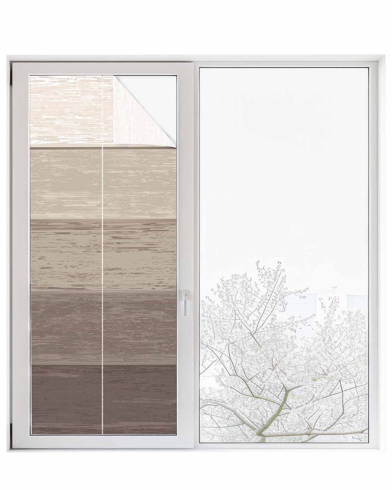 Window Privacy Film, Brown Beige Ombre UV Sun Blocking Window Tint Film ...