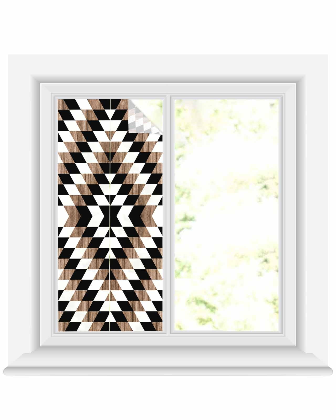 Window Privacy Film, Brown Black Aztec Southwest UV Sun Blocking Window ...