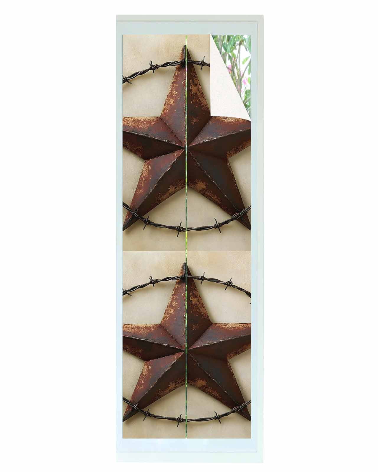 Window Privacy Film Brown Star Country Stained Glass Window Film ...