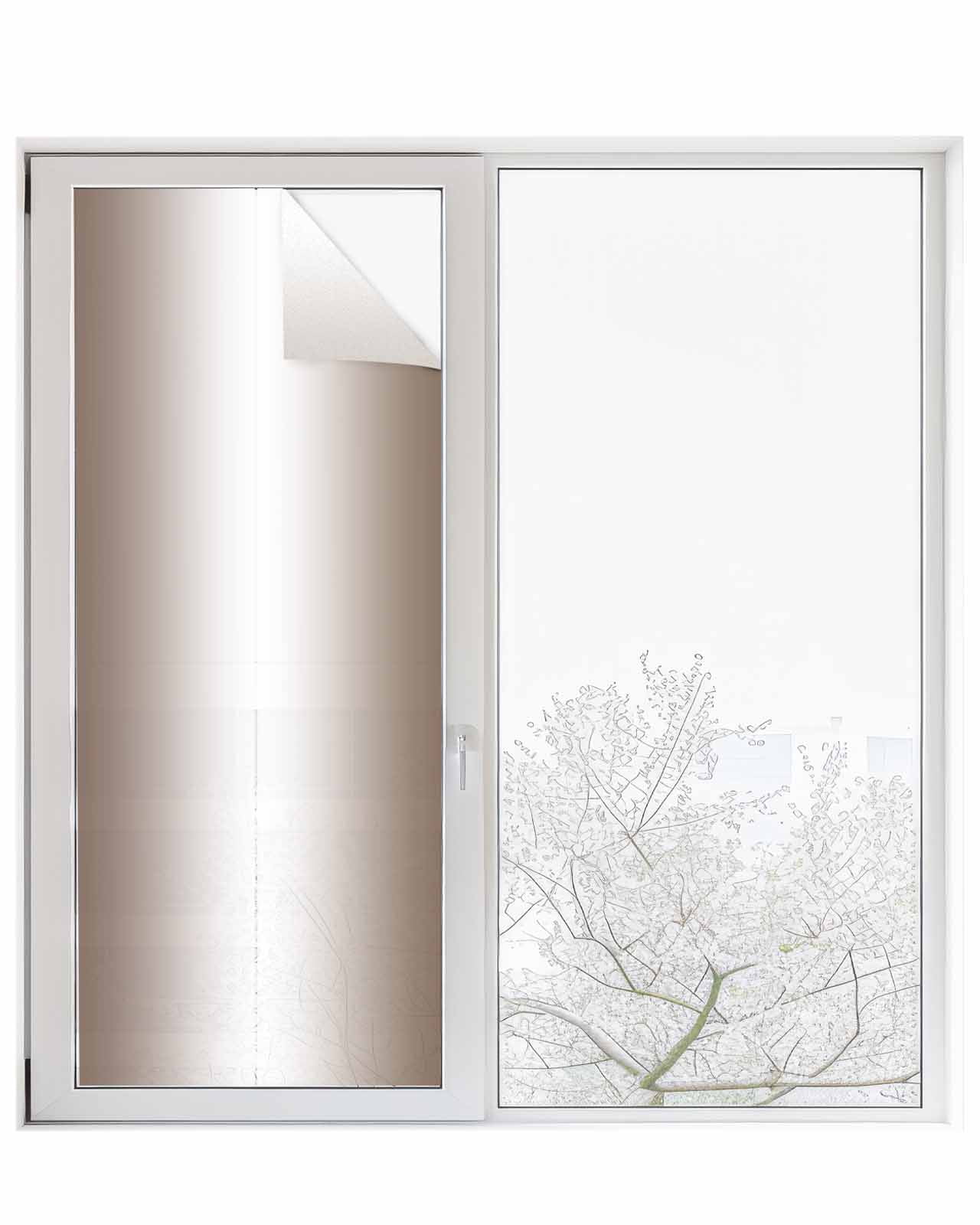 Window Privacy Film, Brown White Ombre UV Sun Blocking Window Tint Film ...