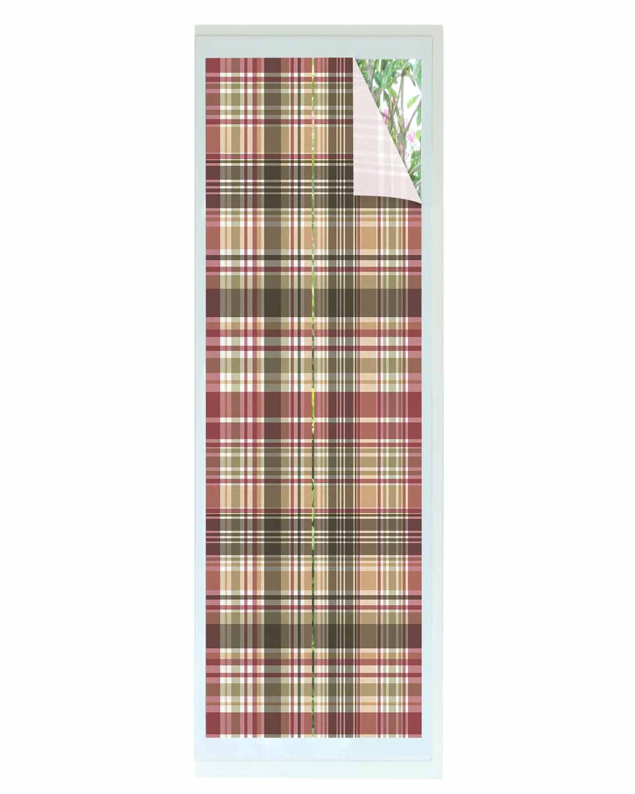 Window Privacy Film Buffalo Plaid Stained Glass Window Film Decorative ...