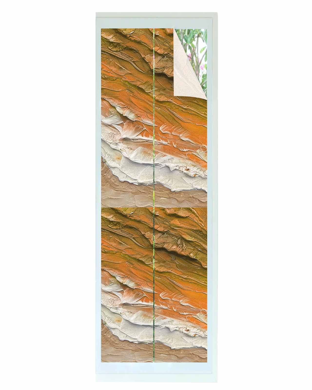 Window Privacy Film, Burnt Orange Coastal Sun Blocking Window Tint Film ...