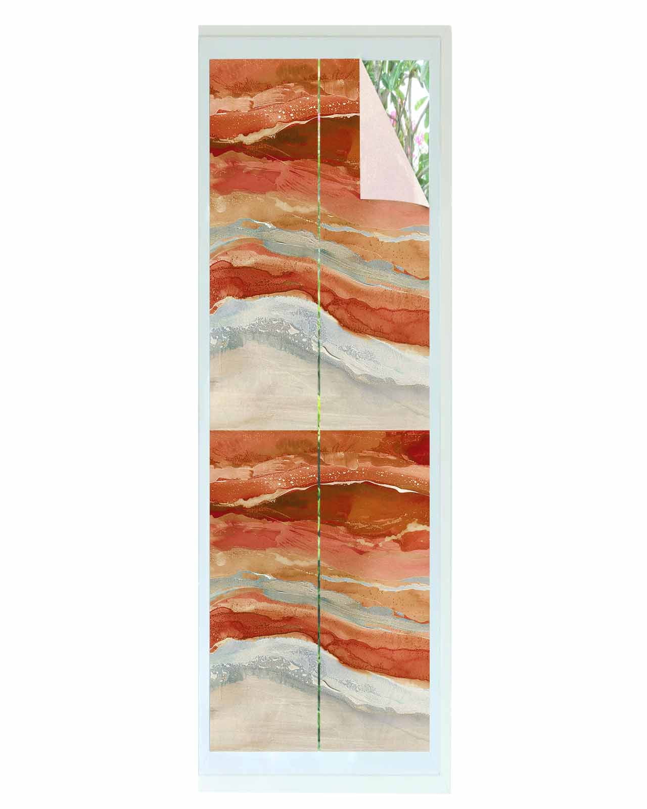 Window Privacy Film,Burnt Orange Coastal UV Sun Blocking Window Tint ...