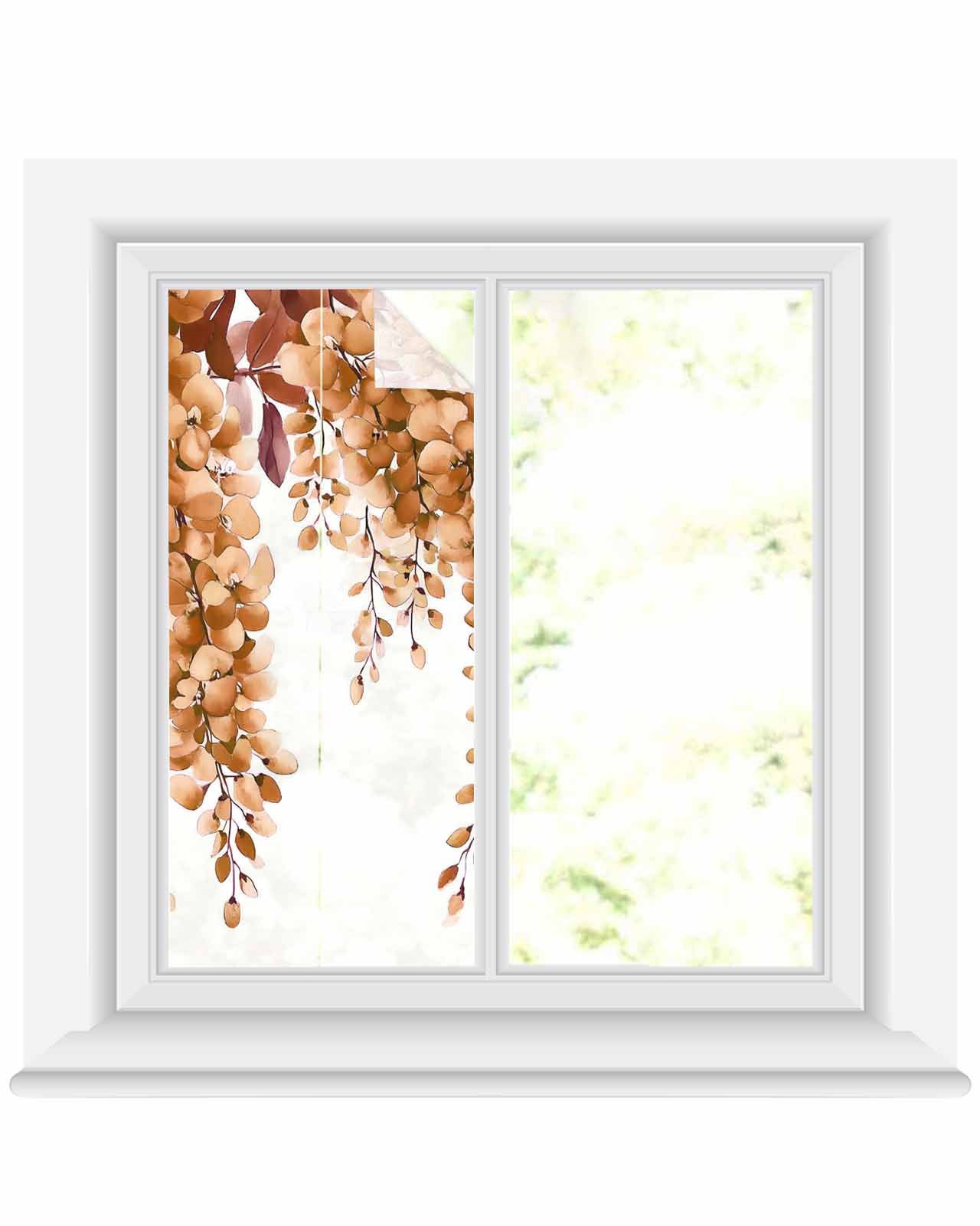 Window Privacy Film Burnt Orange Eucalyptus Stained Glass Window Film ...