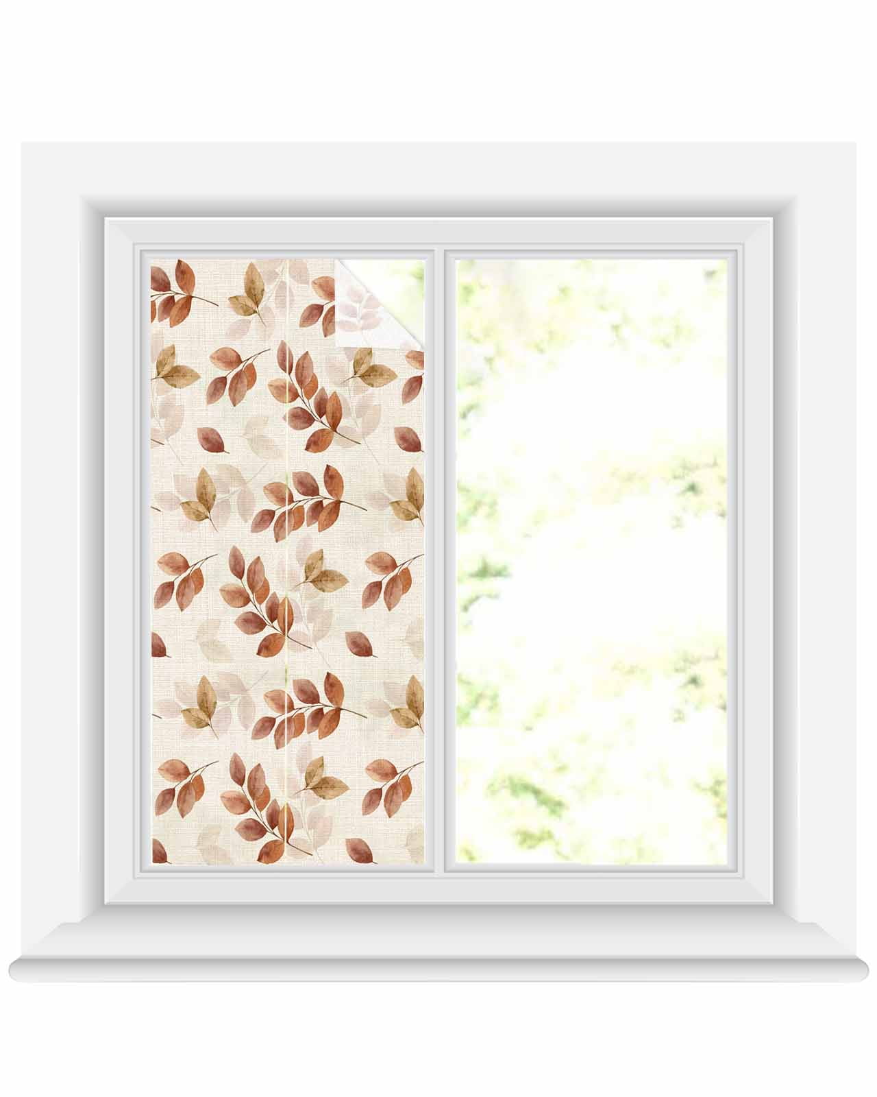 Window Privacy Film, Burnt Orange Grey Eucalyptus UV Sun Blocking ...