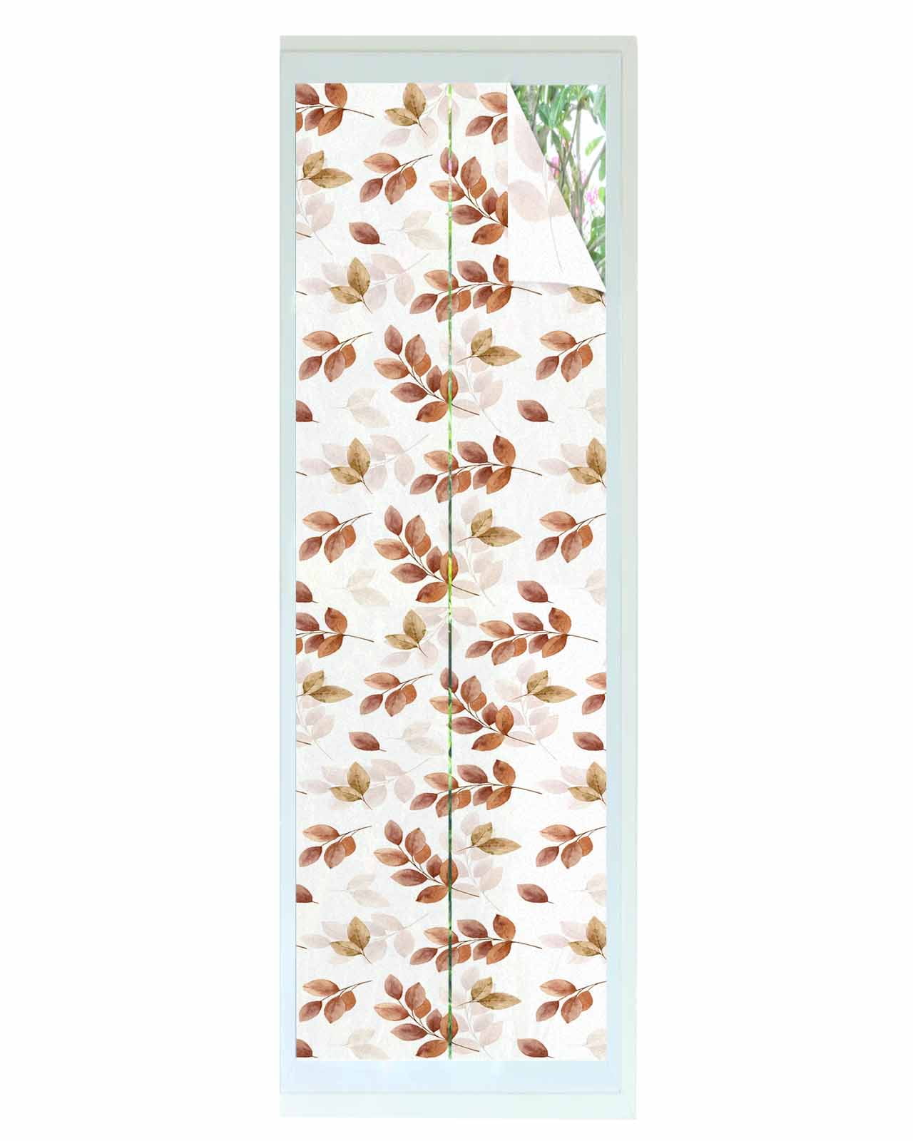 Window Privacy Film, Burnt Orange Grey Eucalyptus UV Sun Blocking ...