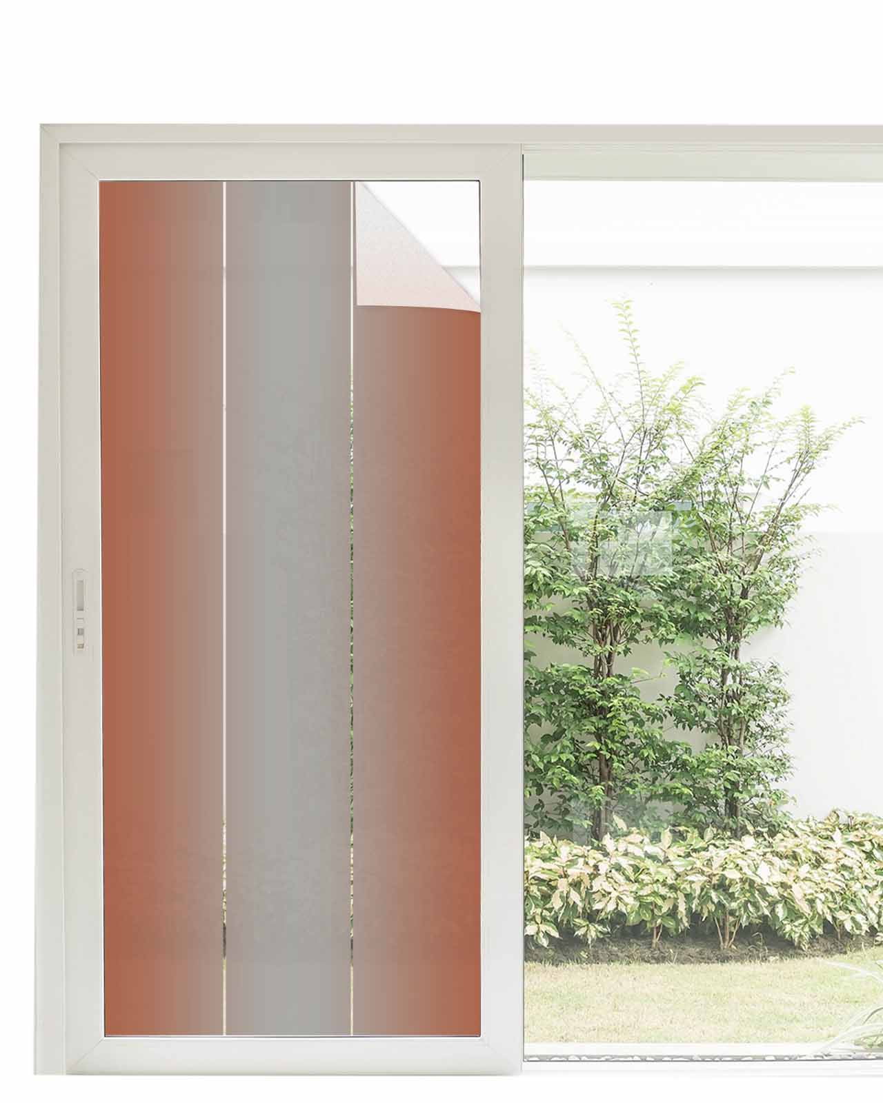 Window Privacy Film, Burnt Orange Grey Ombre UV Sun Blocking Window ...