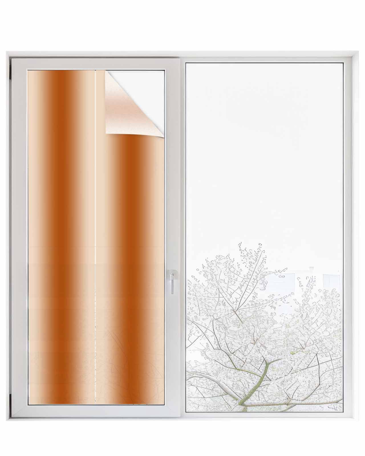 Window Privacy Film Burnt Orange Ombre Stained Glass Window Film ...