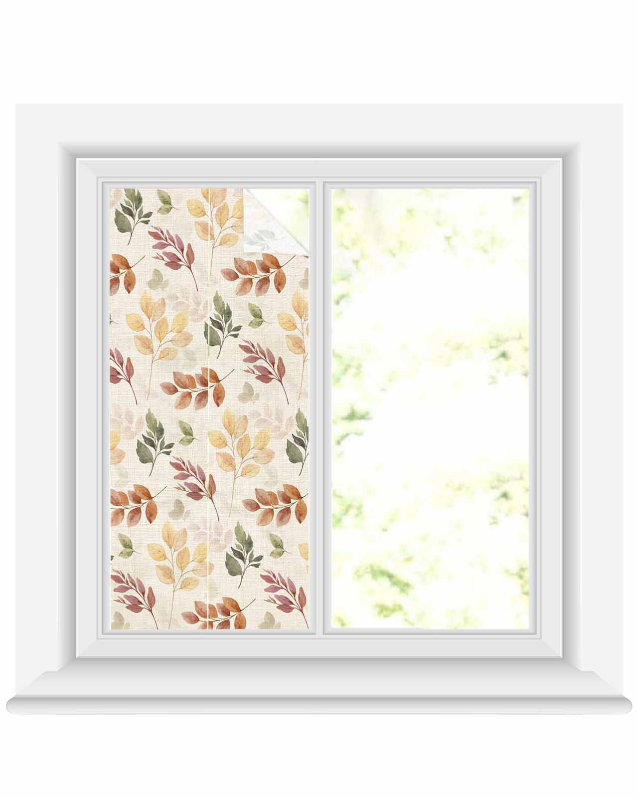 Window Privacy Film, Burnt Orange Yellow Eucalyptus UV Sun Blocking ...