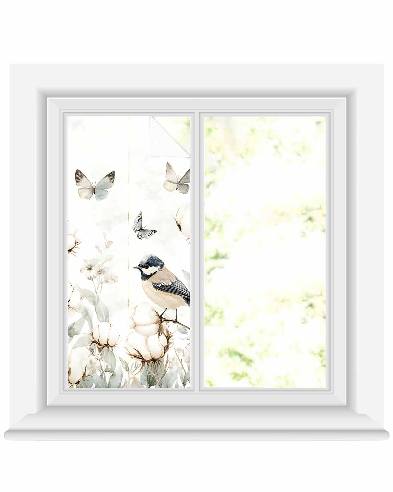 Window Privacy Film Butterfly Flower Stained Glass Window Film ...