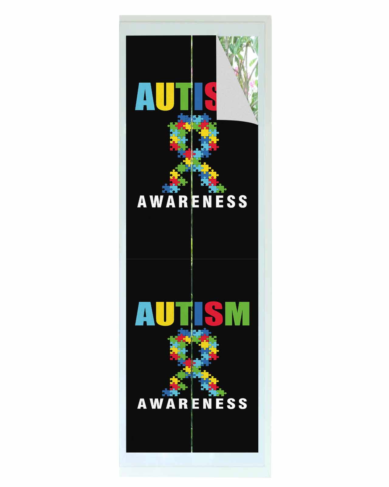Window Privacy Film Cartoon Autism Stained Glass Window Film Decorative ...