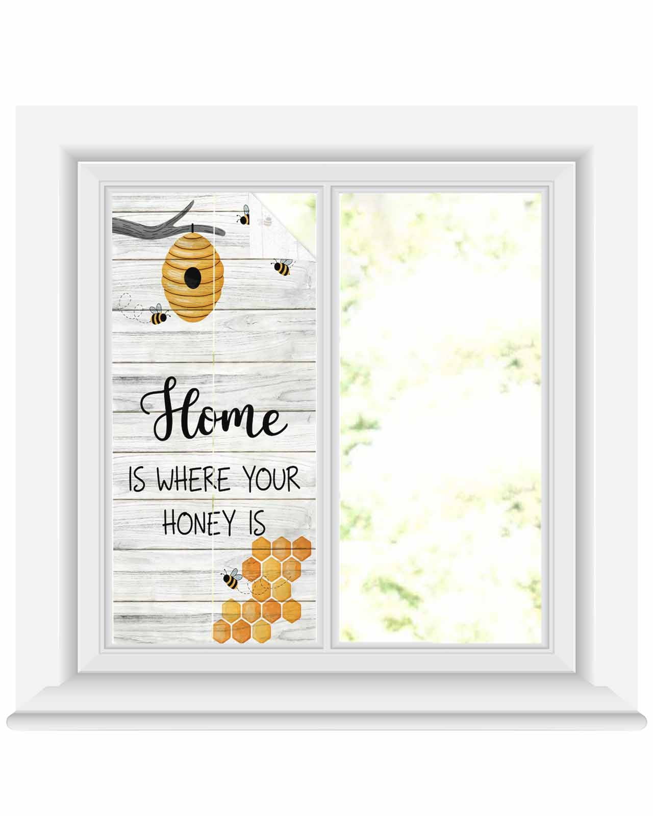 Window Privacy Film Cartoon Bee Stained Glass Window Film Decorative ...