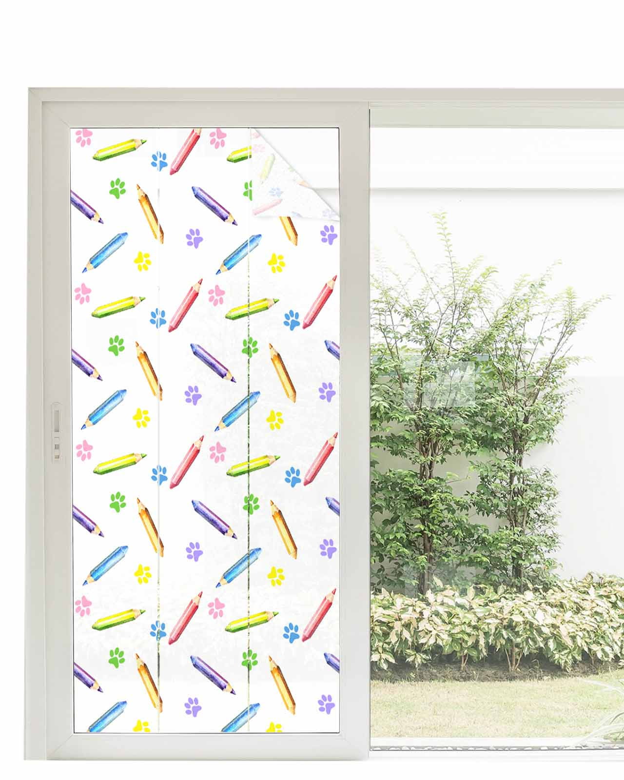 Window Privacy Film Cartoon Stained Glass Window Film Decorative Sun ...