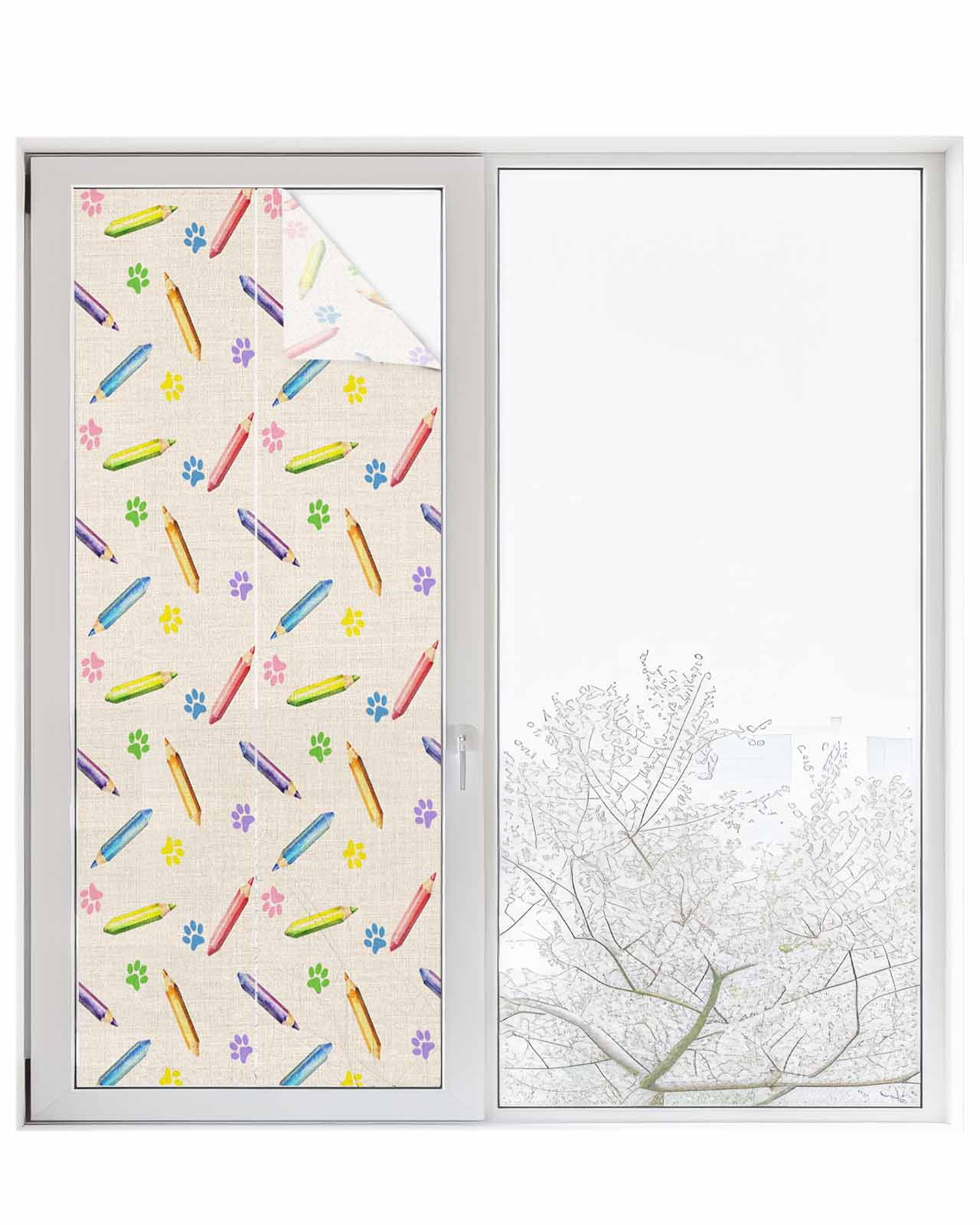 Window Privacy Film Cartoon Stained Glass Window Film Decorative Sun ...