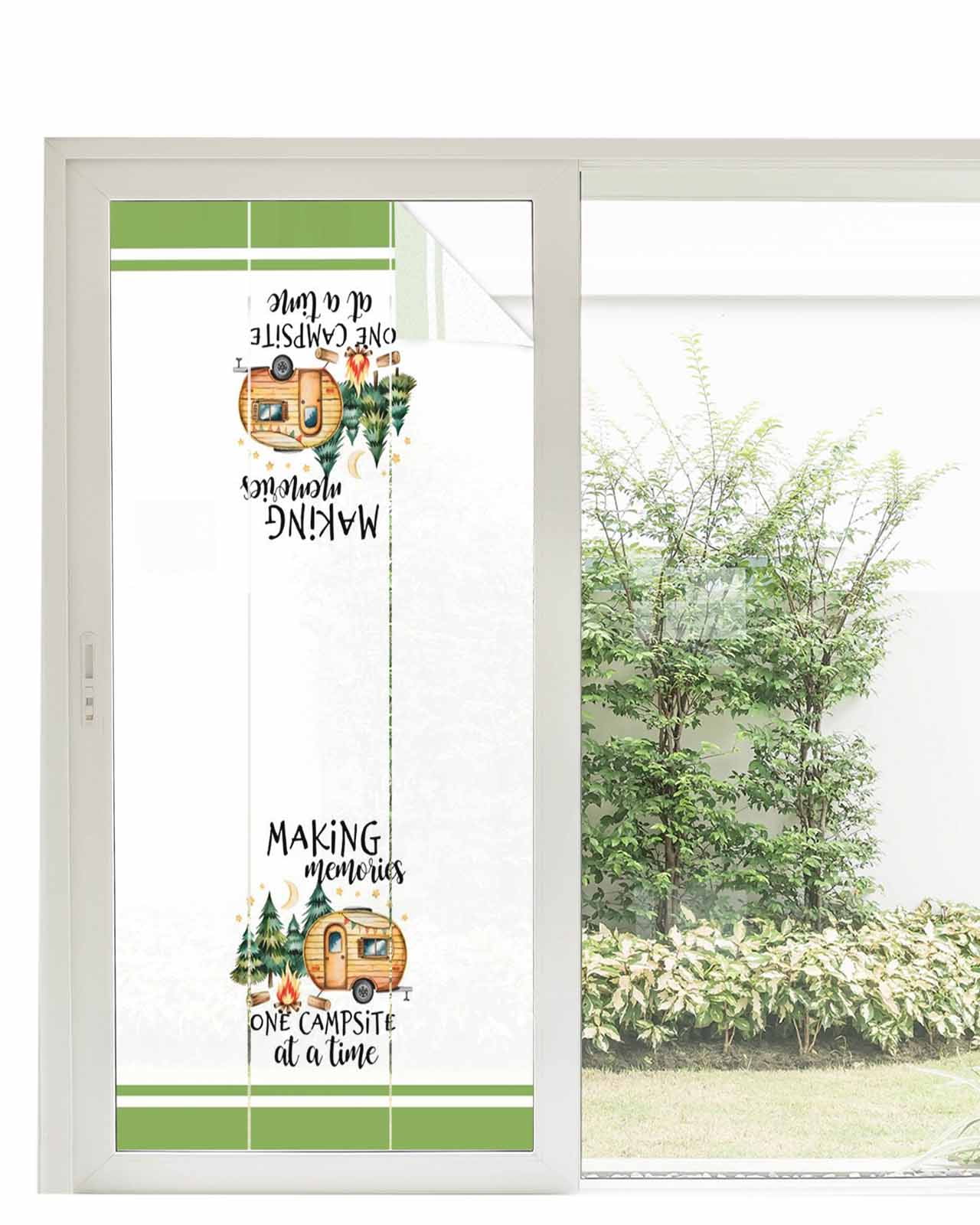 Window Privacy Film Cartoon Summer Stained Glass Window Film Decorative ...