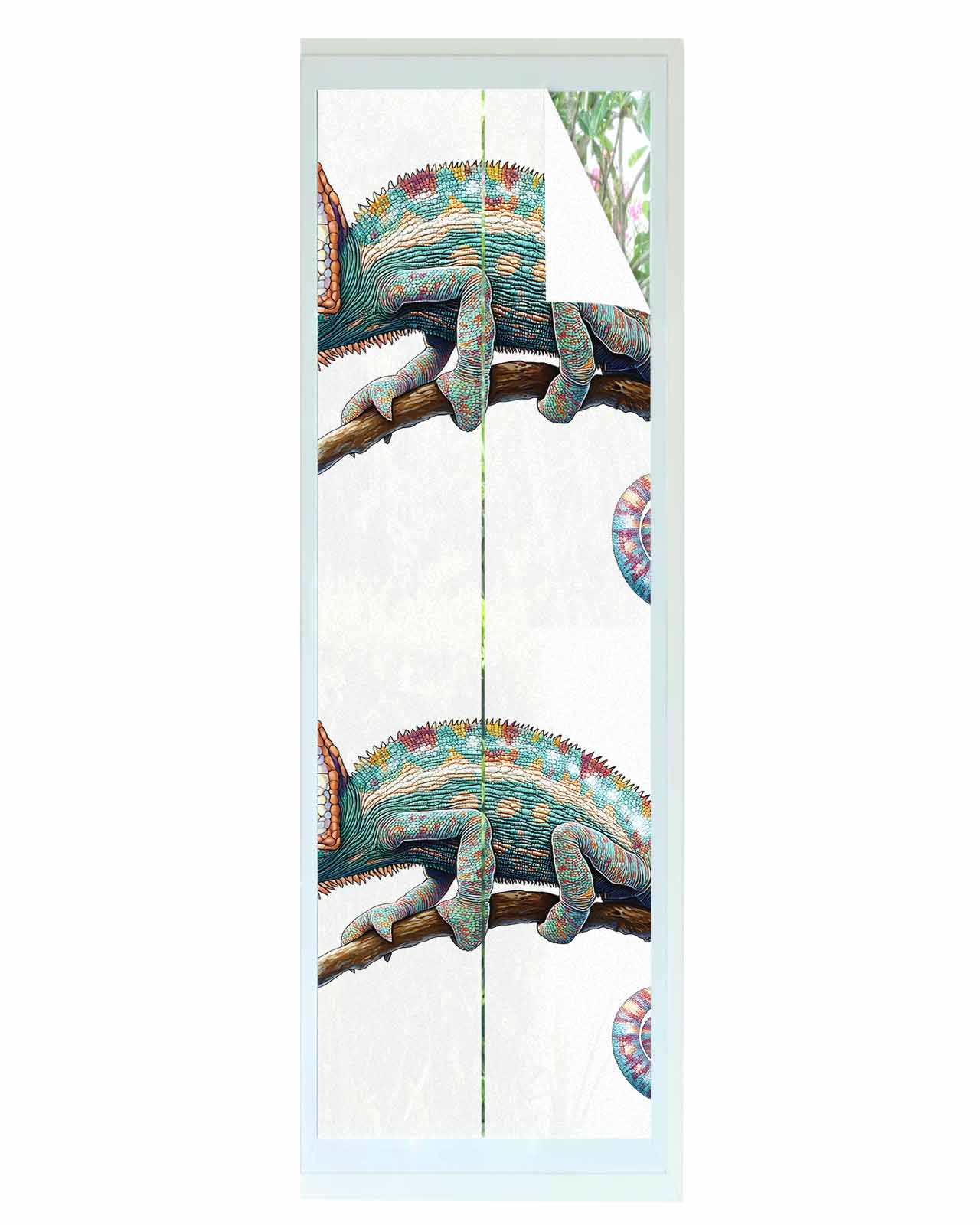 Window Privacy Film Chameleon Animal Motif Stained Glass Window Film ...