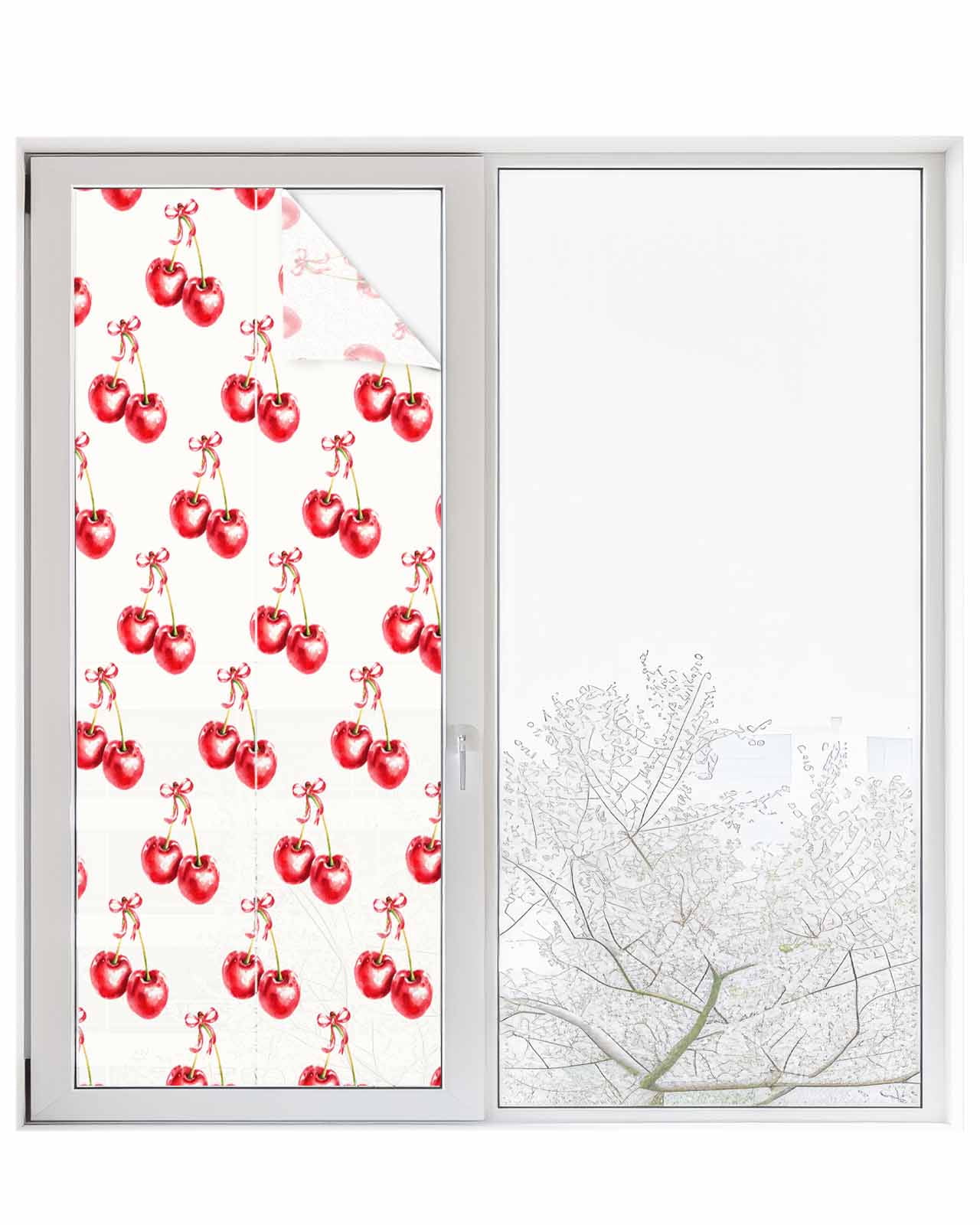 Window Privacy Film Cherry Farmhouse Stained Glass Window Film ...