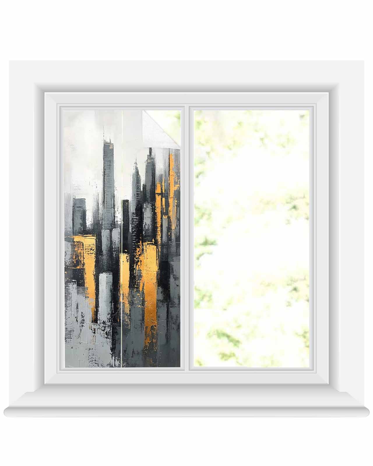 Window Privacy Film City Building Stained Glass Window Film Decorative ...