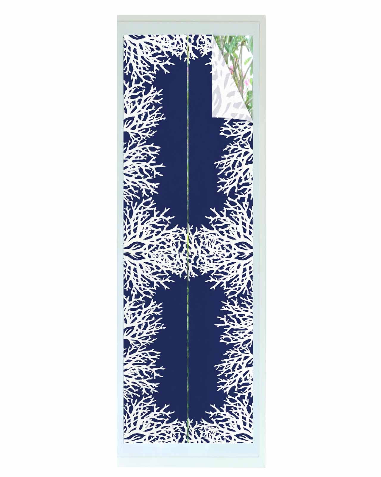Window Privacy Film Coastal Coral Stained Glass Window Film Decorative ...