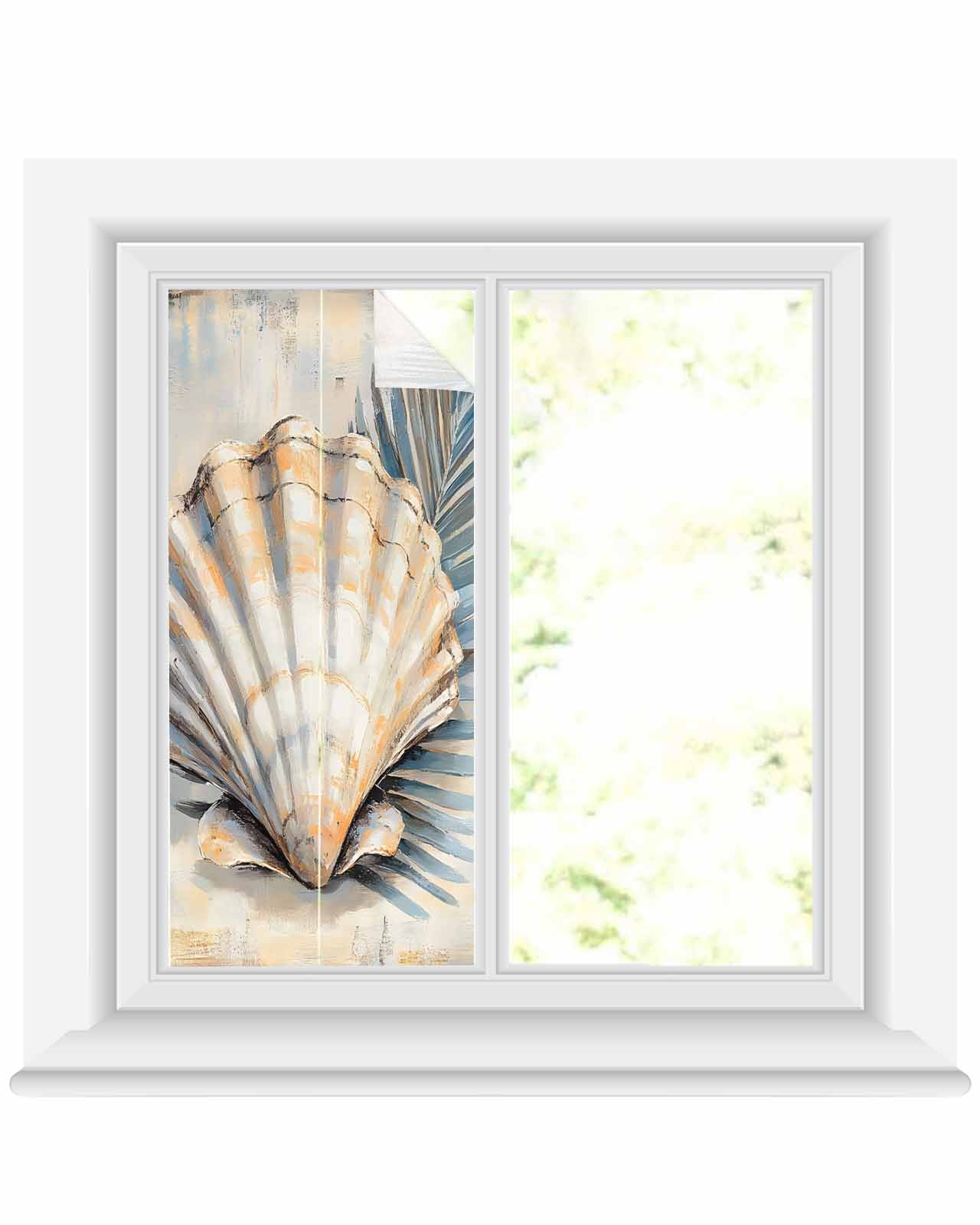 Window Privacy Film Coastal Nautical Stained Glass Window Film ...