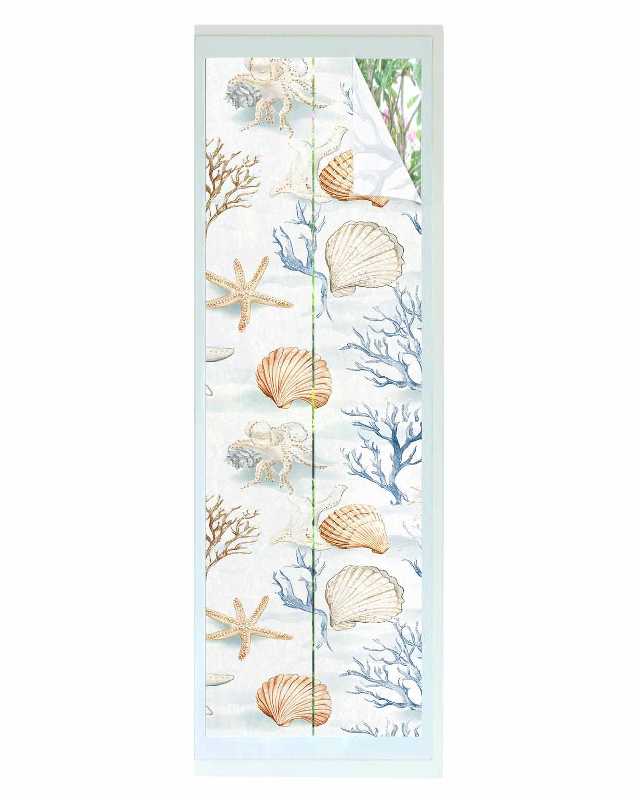 Window Privacy Film Coastal Ocean Stained Glass Window Film Decorative ...