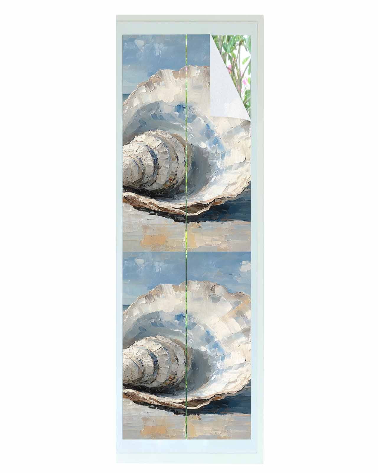 Window Privacy Film Coastal Seashells Stained Glass Window Film ...