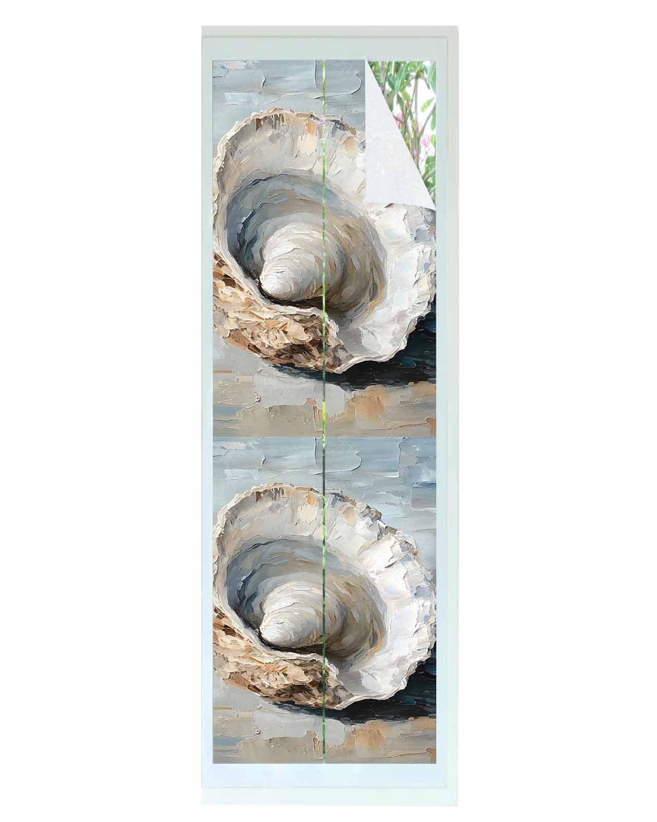 Window Privacy Film Coastal Seashells Stained Glass Window Film ...