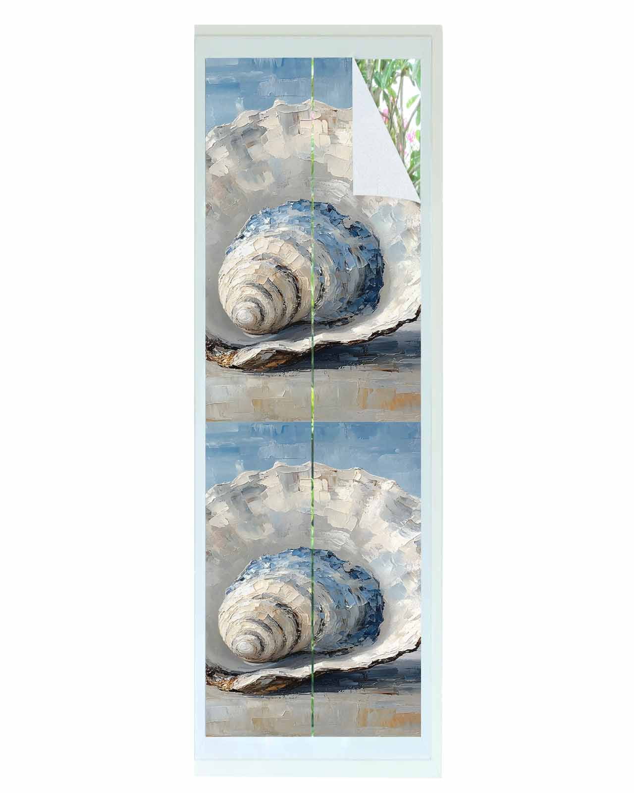 Window Privacy Film Coastal Shells Stained Glass Window Film Decorative ...