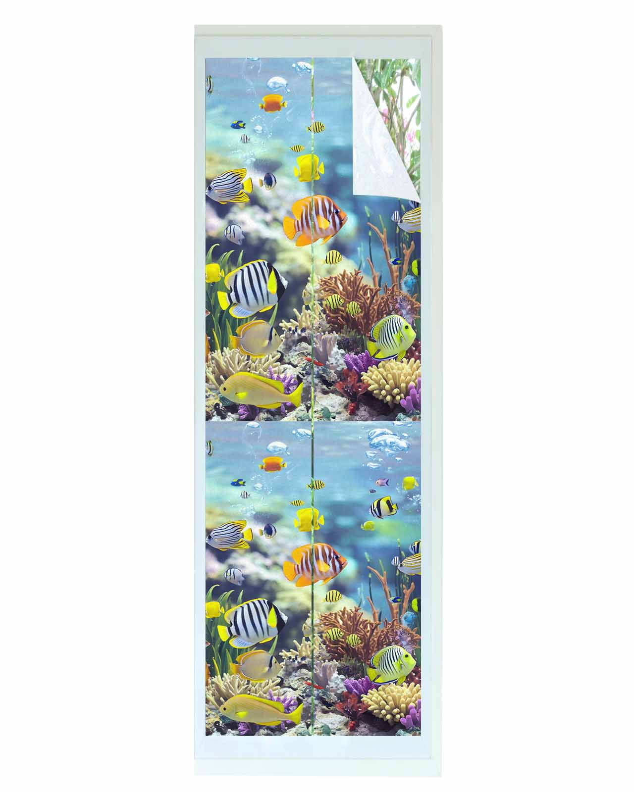 Window Privacy Film Coastal Stained Glass Window Film Decorative Sun ...