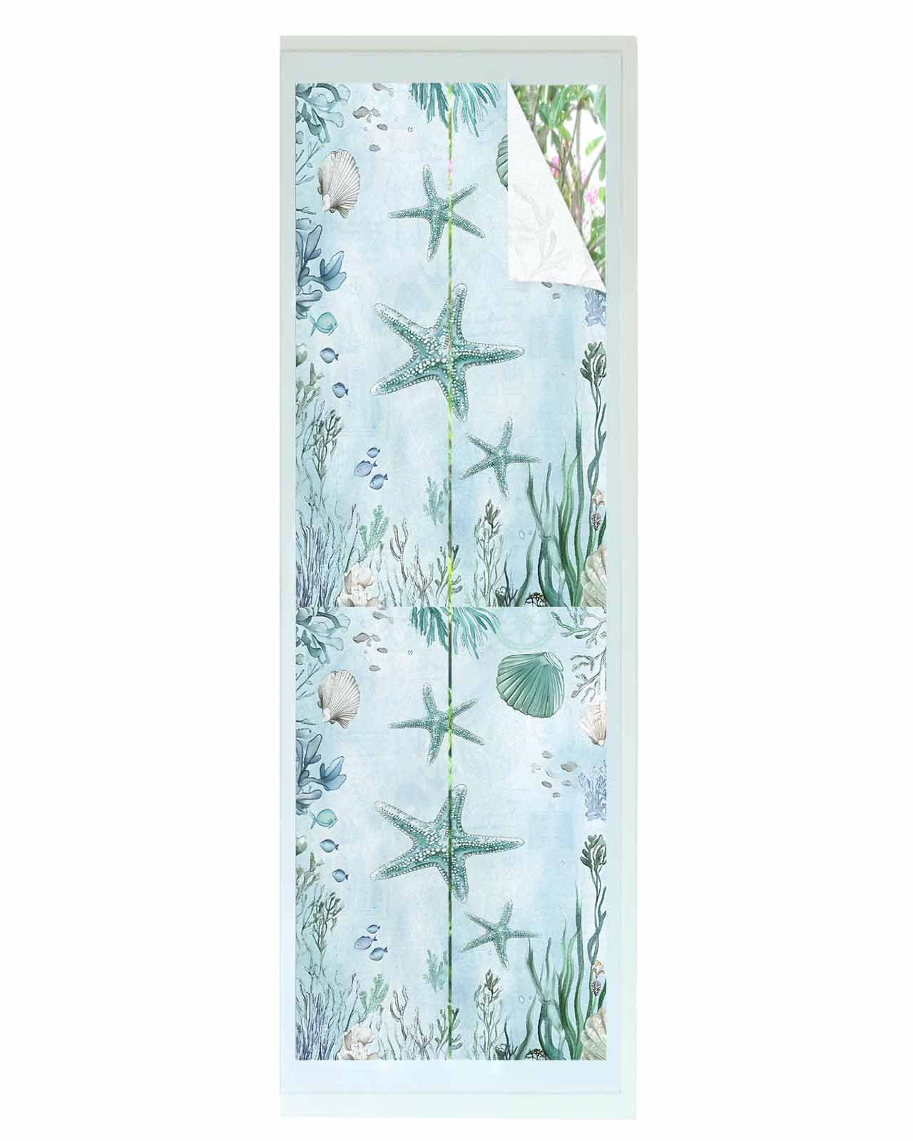 Window Privacy Film Coastal Starfish Stained Glass Window Film ...