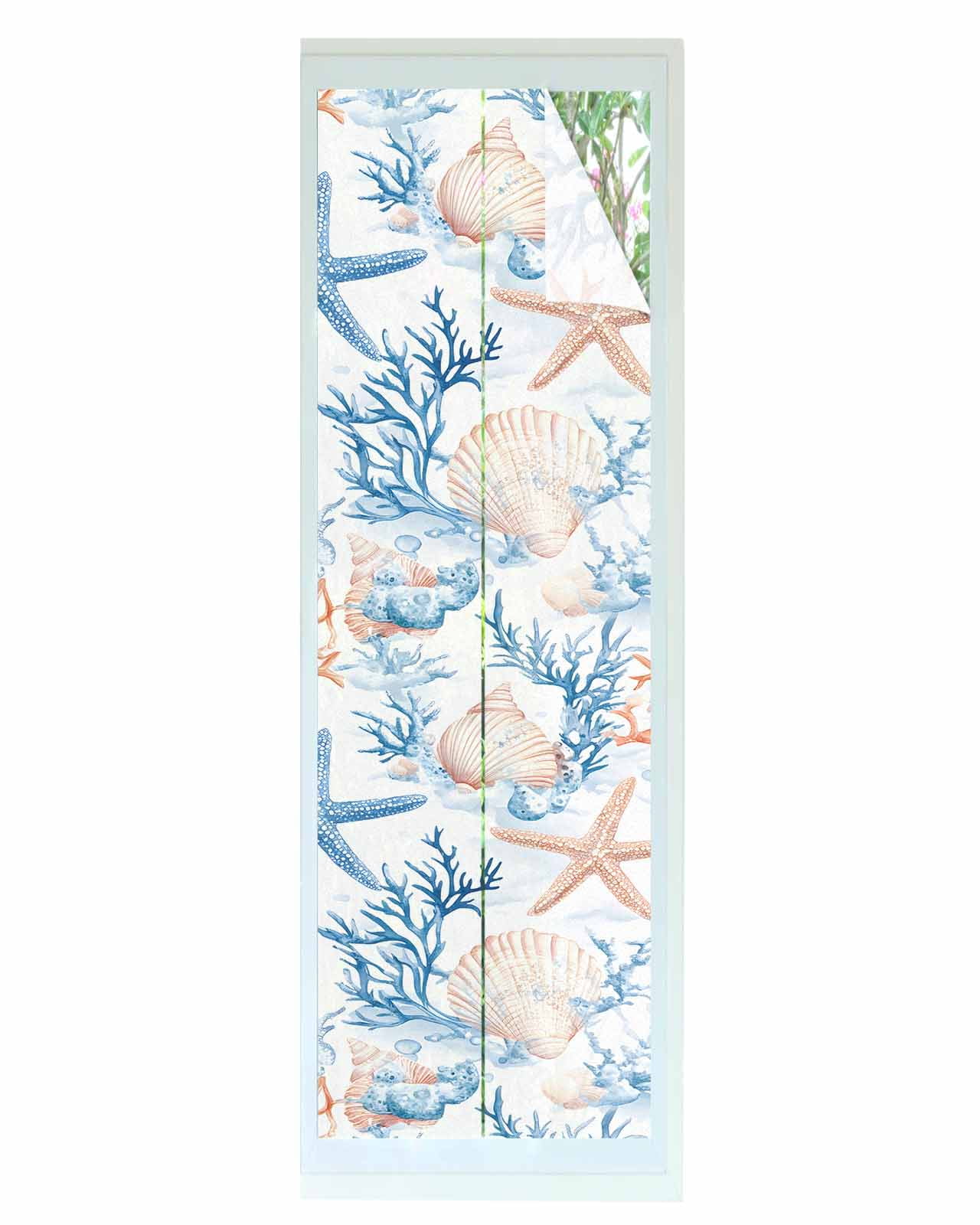 Window Privacy Film Coastal Starfish Stained Glass Window Film ...