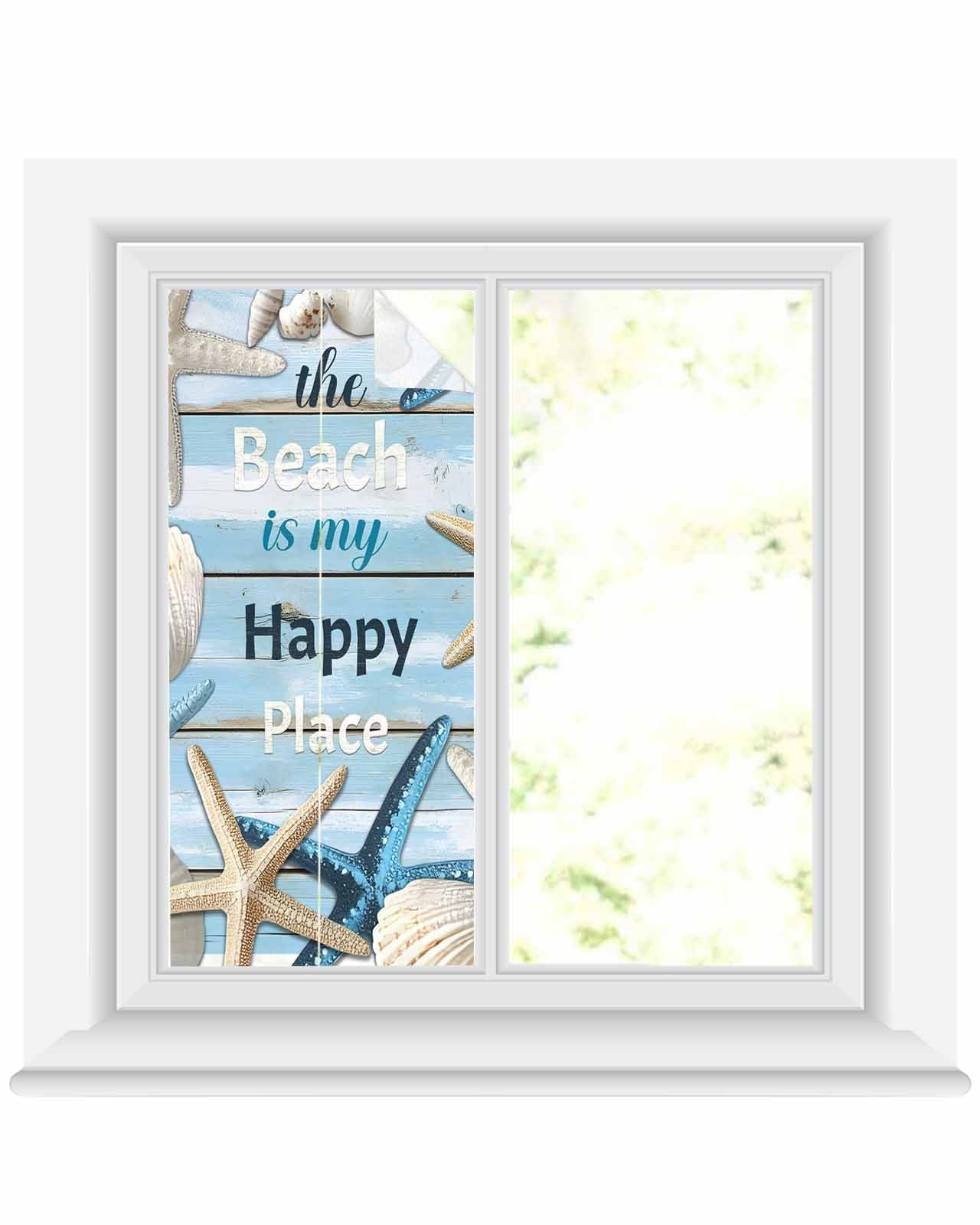 Window Privacy Film Coastal Starfish Stained Glass Window Film ...