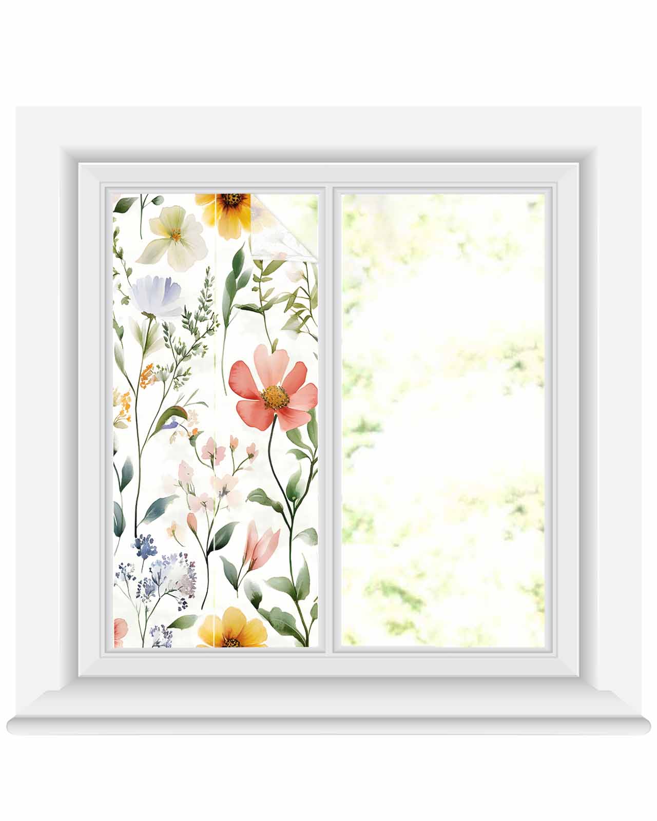 Window Privacy Film Colored Flower Stained Glass Window Film Decorative ...