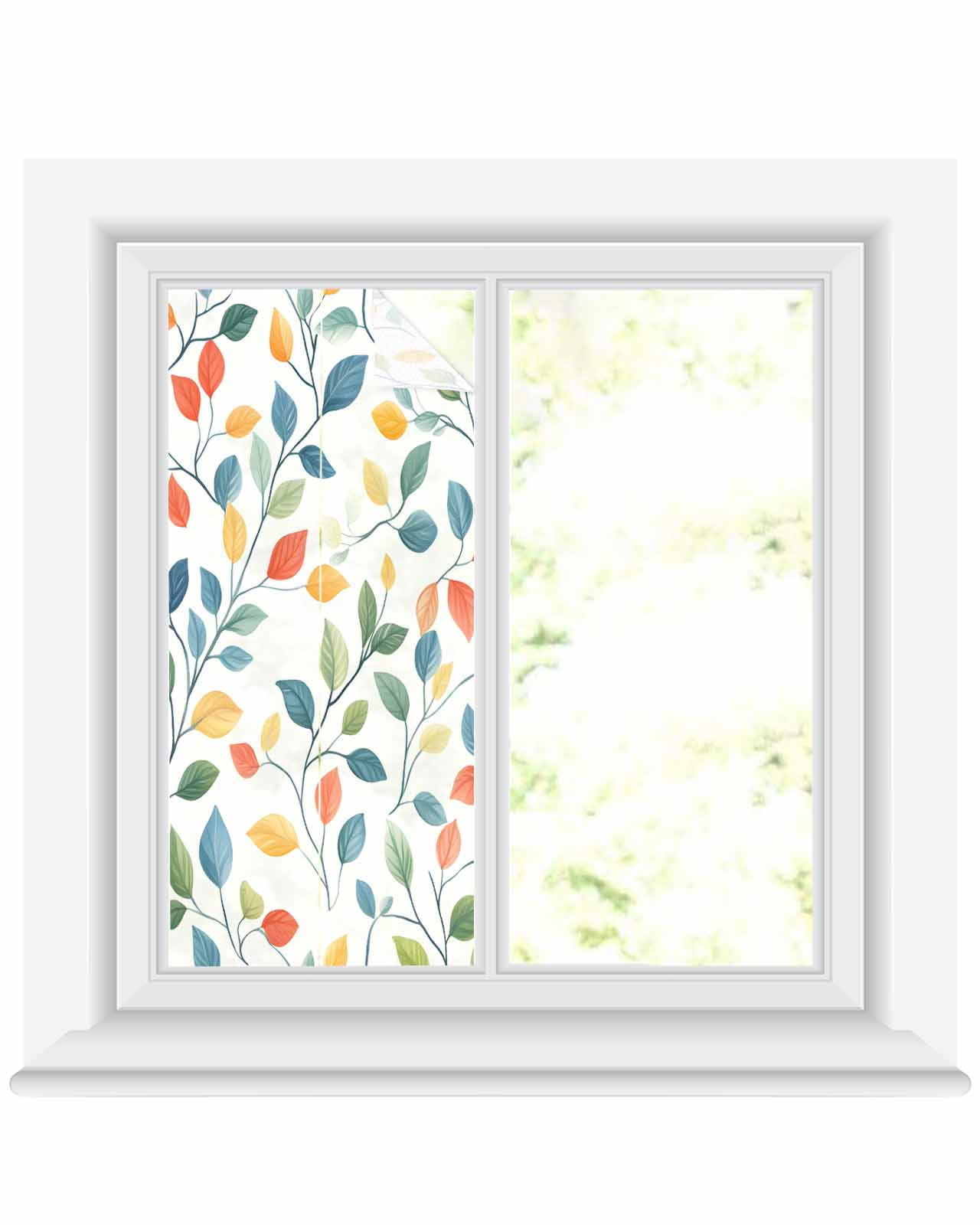 Window Privacy Film Colorful Botanical Stained Glass Window Film ...