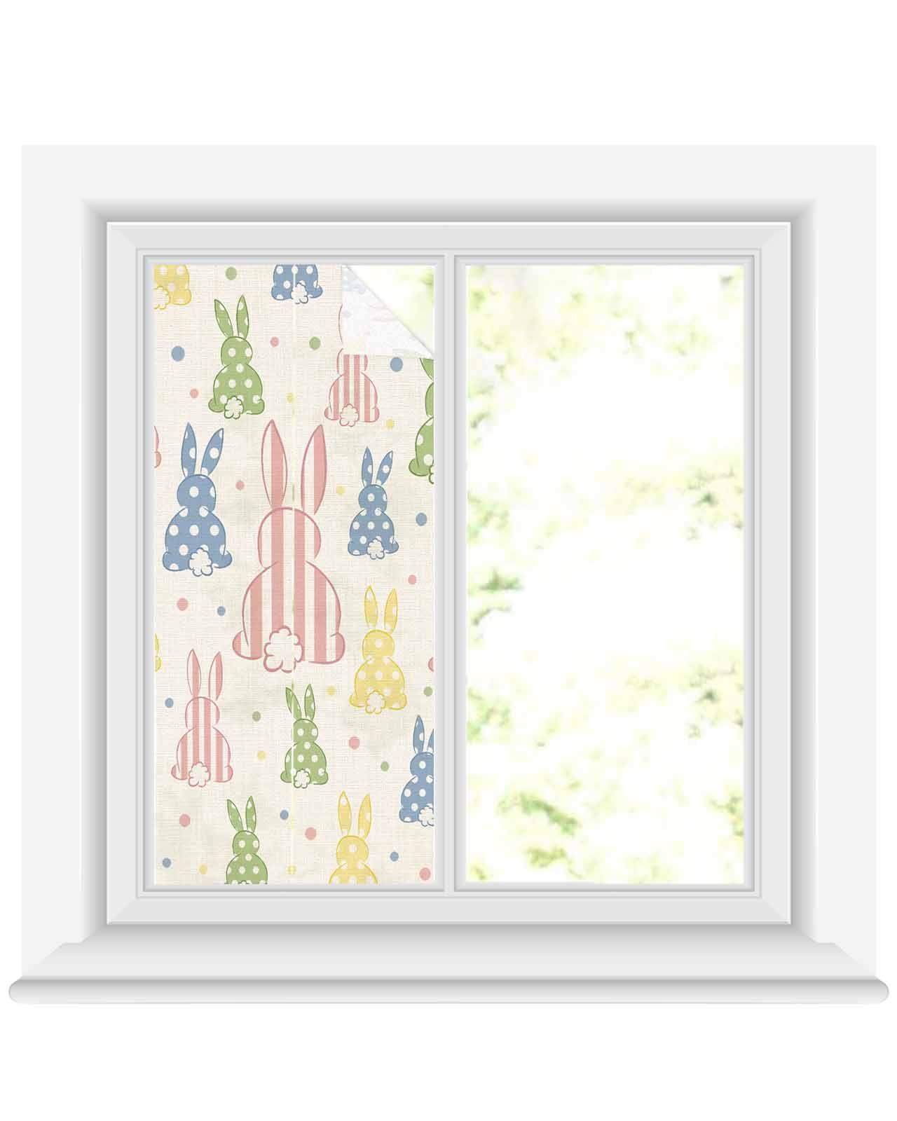 Window Privacy Film Colorful Bunny Stained Glass Window Film Decorative ...