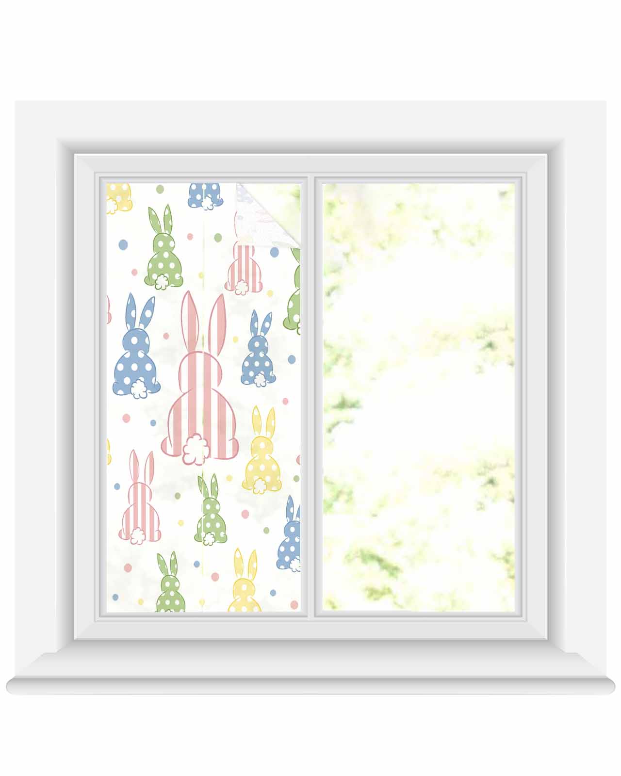 Window Privacy Film Colorful Bunny Stained Glass Window Film Decorative ...