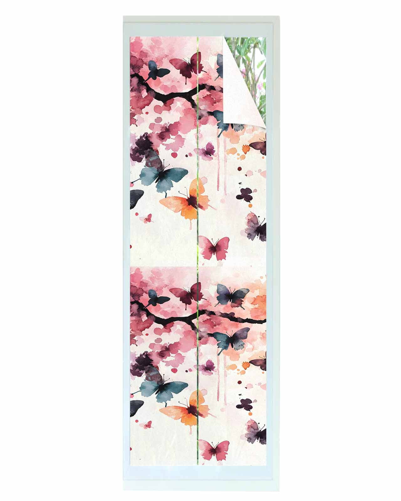 Window Privacy Film Colorful Butterfly Stained Glass Window Film ...